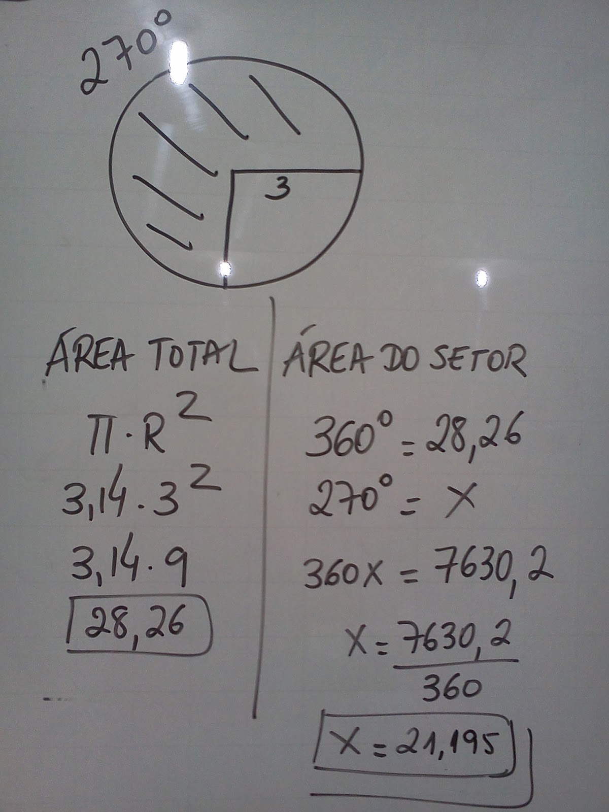 Area Setor Circular Exercicios - BRAINCP