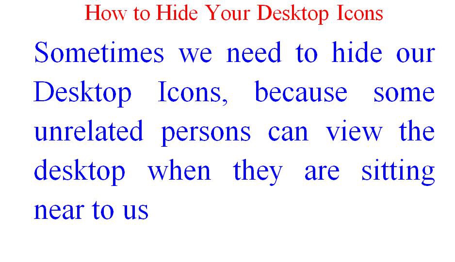 Goodwill Learning World: How to Hide Your Desktop Shortcut icons from ...