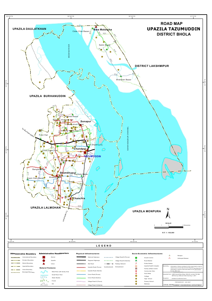 Mouza & Land Use Maps of Tazumuddin Upazila, Bhola, Bangladesh ...