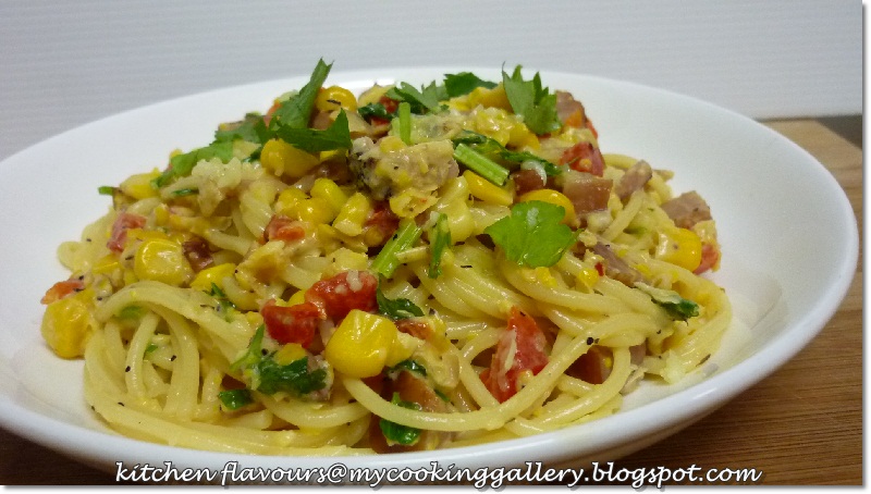 kitchen flavours: Summer Corn Spaghetti