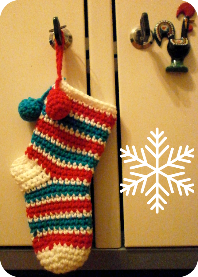 calcetín navideño de ganchillo | Manualidades