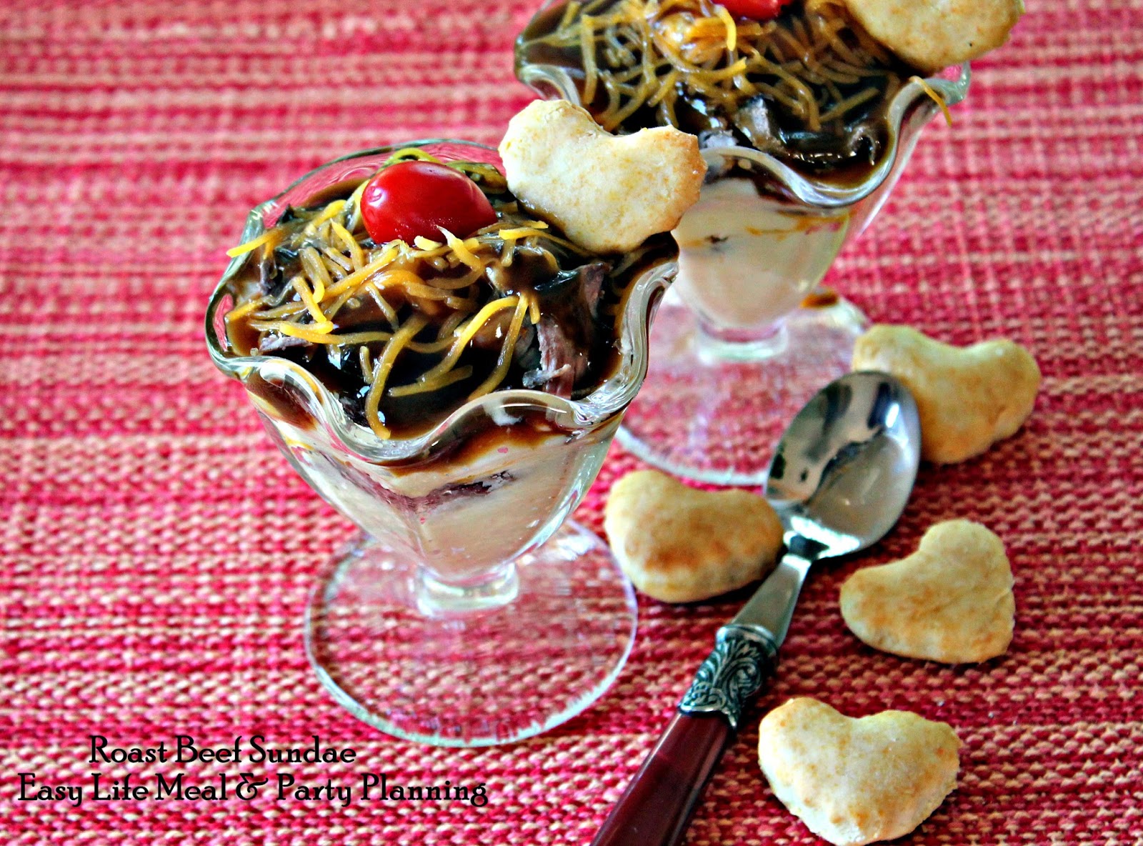 Easy Life Meal and Party Planning: Roast Beef Sundae with Biscuit Bites