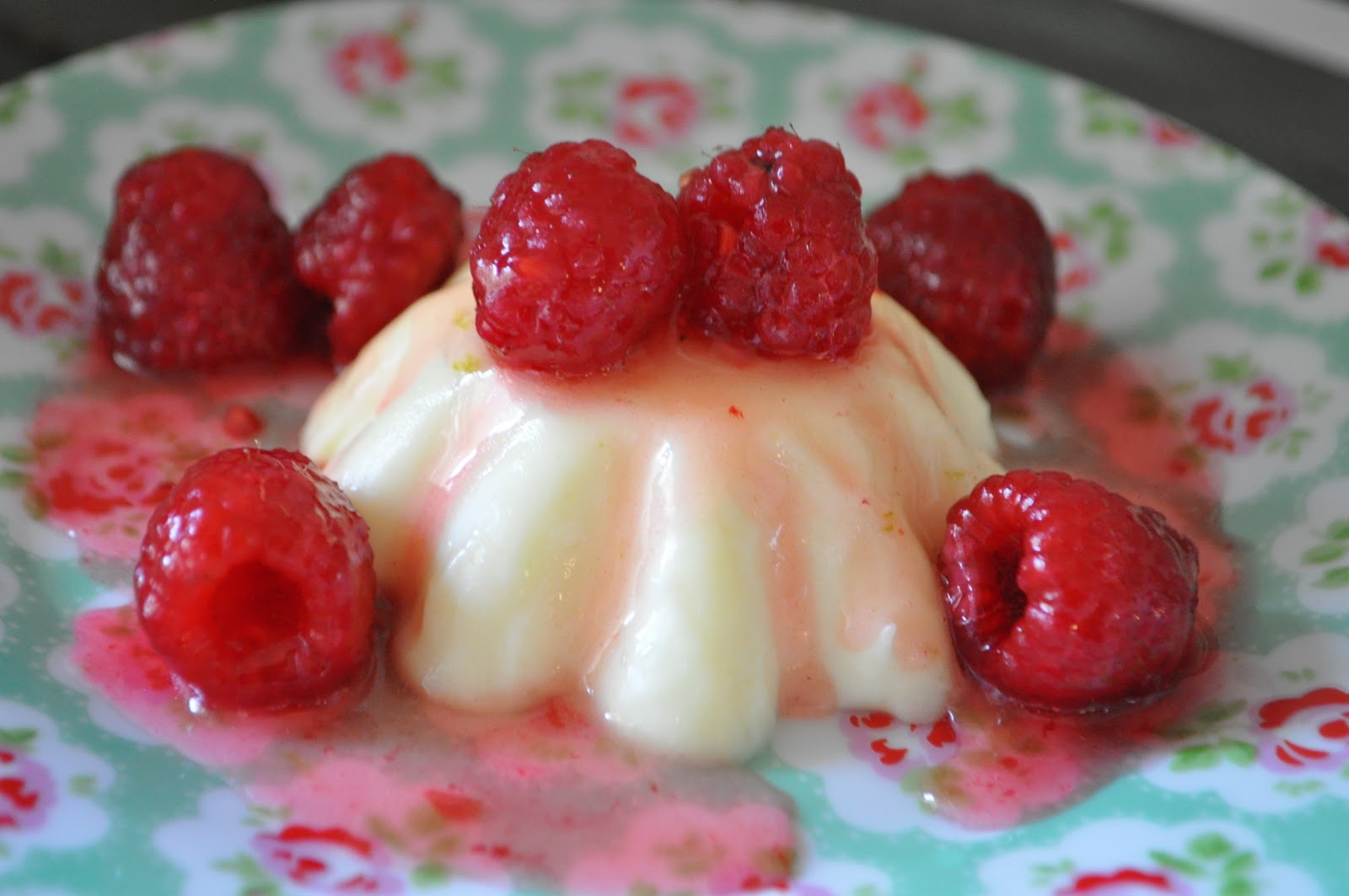 Kneading My Dream: Lime Mascarpone Panna Cotta with Raspberry Sauce