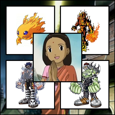 Mina e Meramon (Digimon Adventure 02) ~ デジモンワールド DL