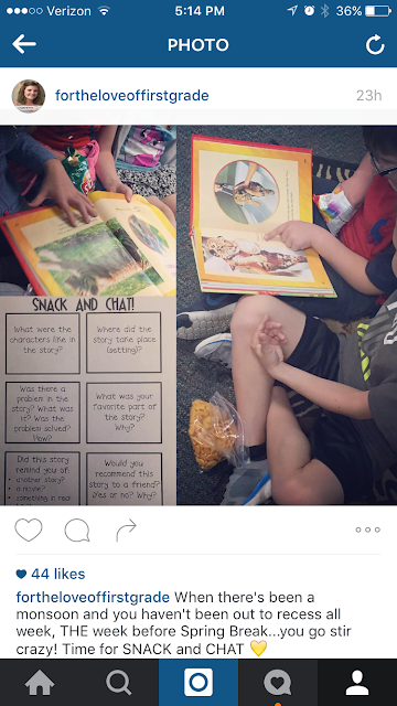 For the Love of First Grade: Get the Crazies OUT With Snack and Chat