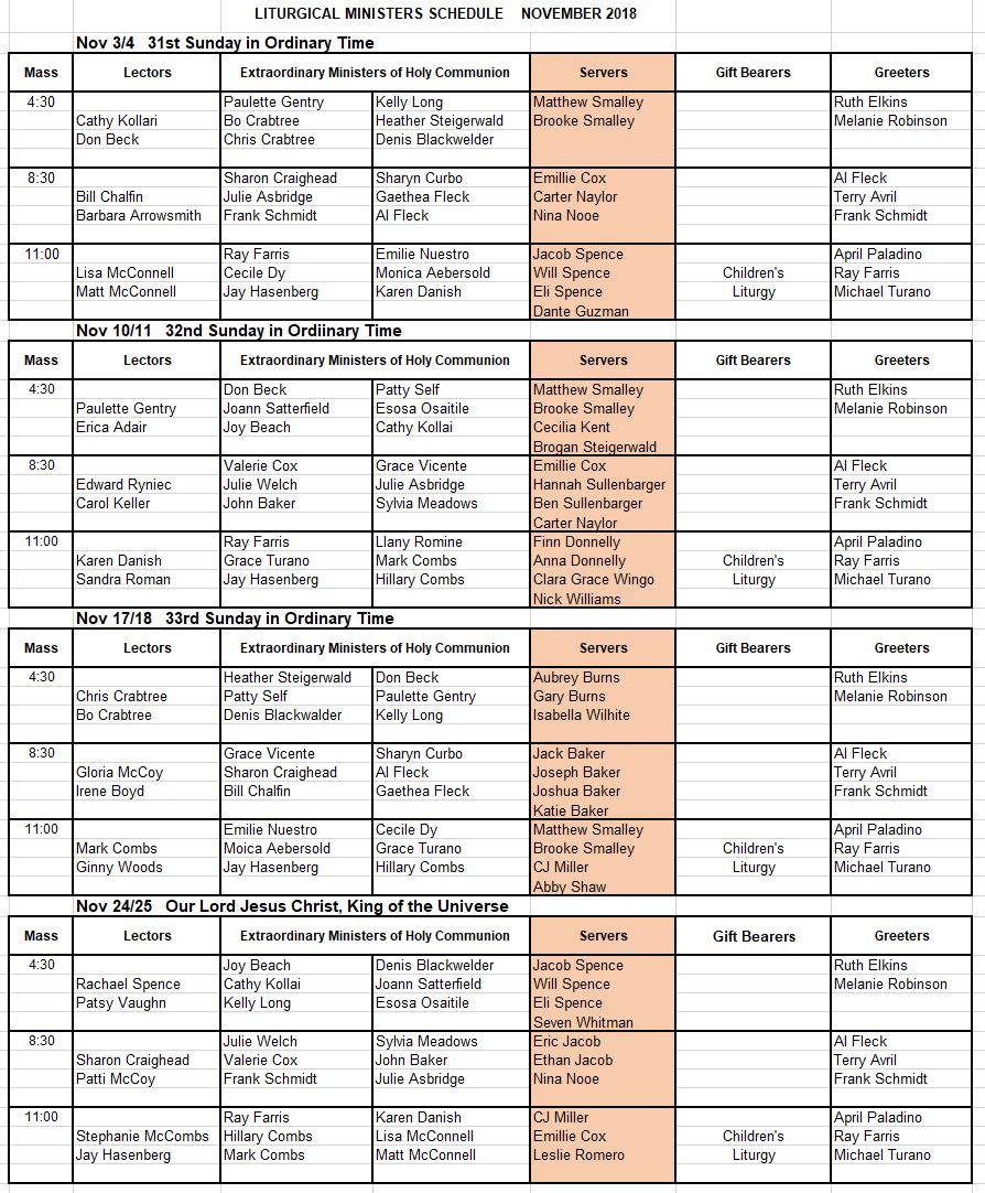 Saint Joseph Altar Server Association: November 2018 - Altar Server ...