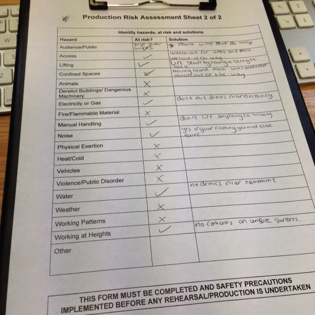 Photography: Risk Assessment and Mind Map and Studio Set Up