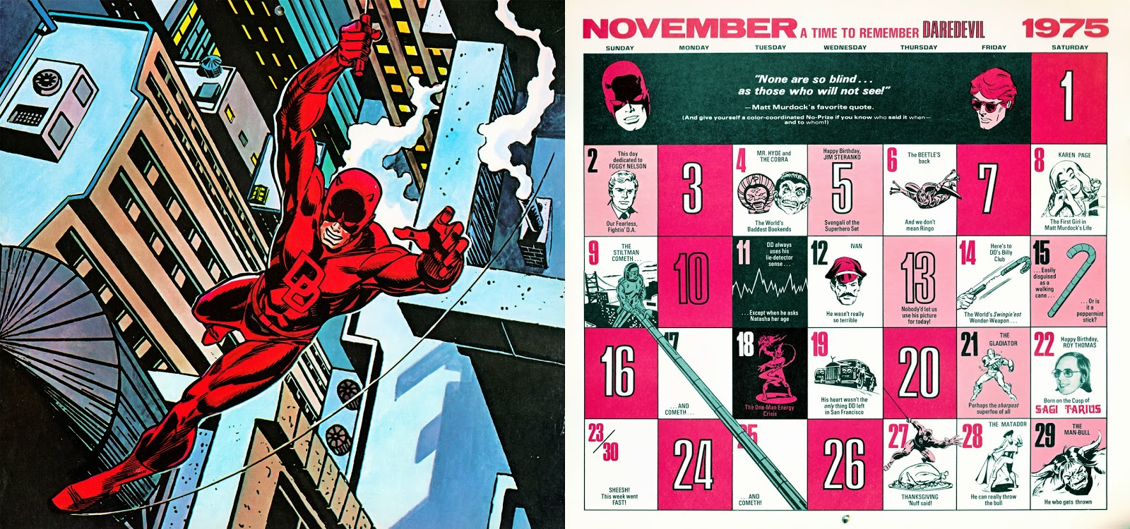 SUPER SHOGUN: MIGHTY MARVEL CALENDAR FOR 1975