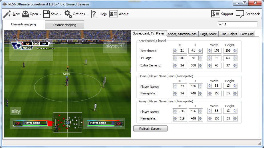 Tool PES6 Ultimate Scoreboard Editor v.1 by Gunaid - PES 6 UPDATE