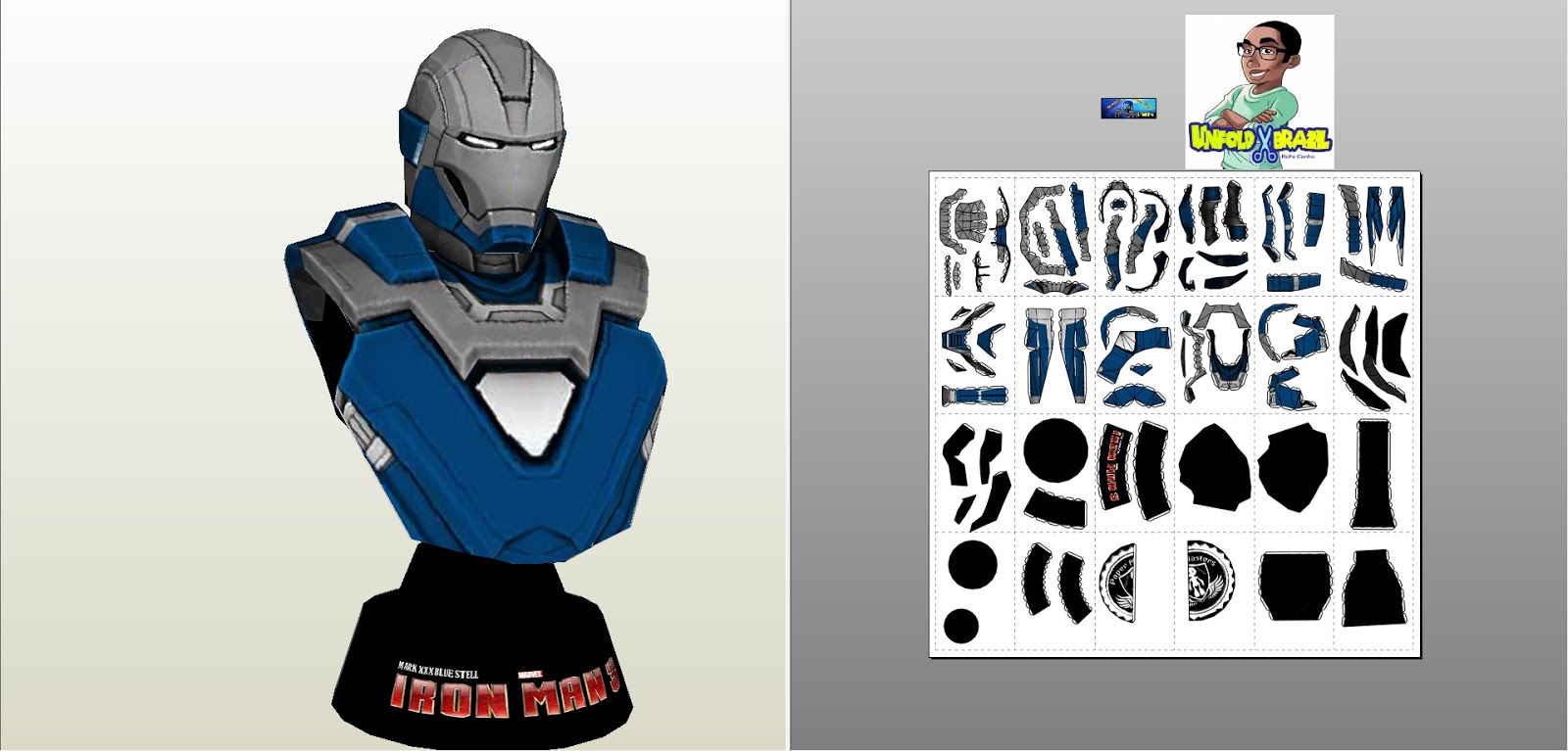 Papercraft Busto Mark XXX - Unfold Brazil