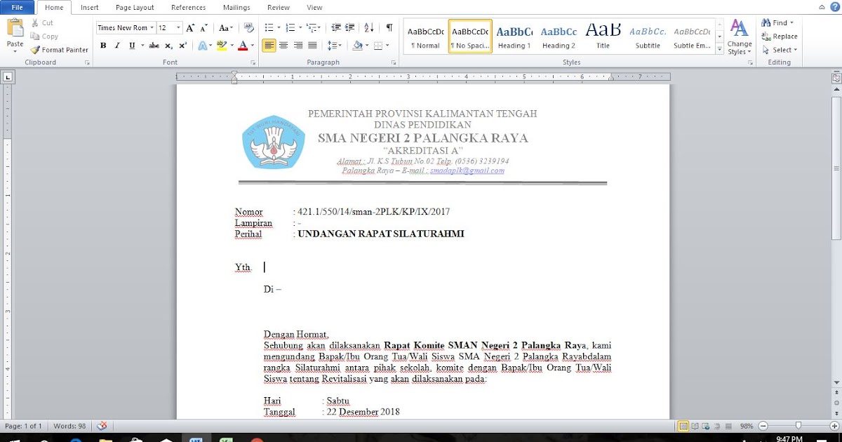 Cara menggunakan Mail Merge