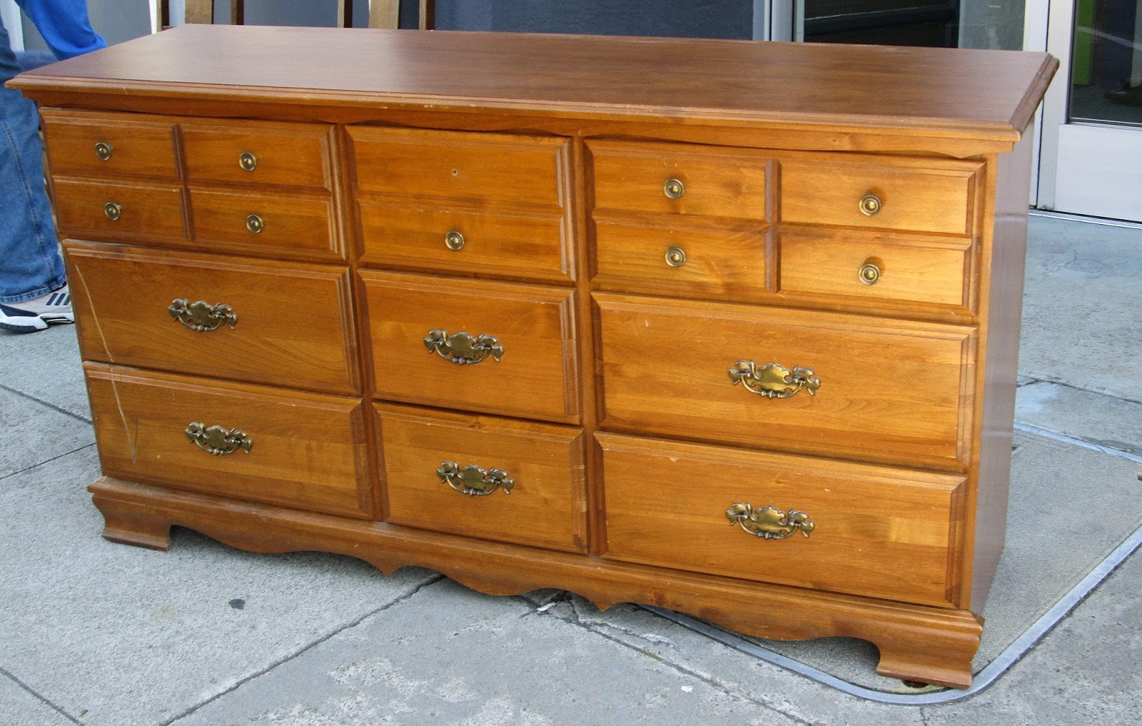 UHURU FURNITURE & COLLECTIBLES: SOLD Colonial Style 9 Drawer Dresser - $65