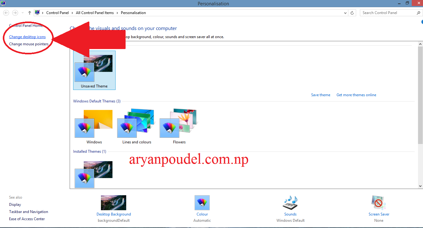How to Show "This PC" Icon on Desktop in Windows 8. | Aryan's Blog
