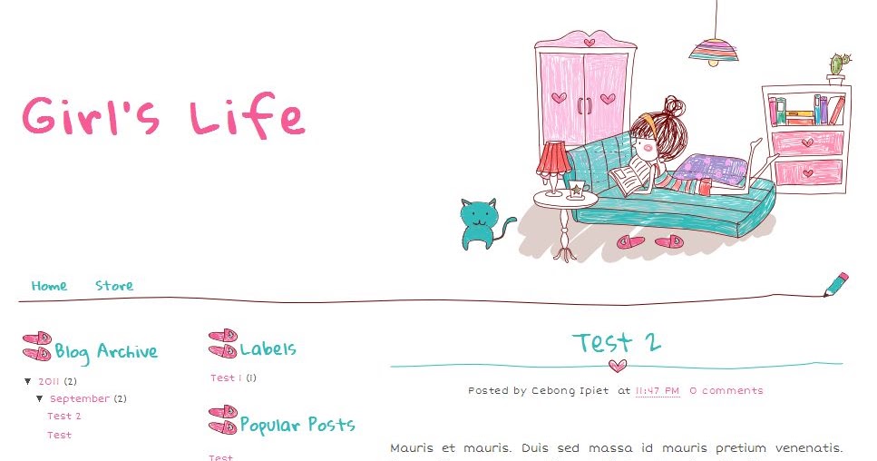 Girls Life Blogger Template | Ipietoon - Blog Design and Online Business