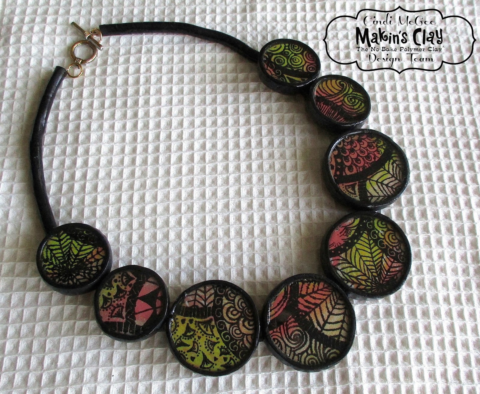 Mono Printed & Silkscreened Clay Disc Necklace - Creatively Crafty with ...