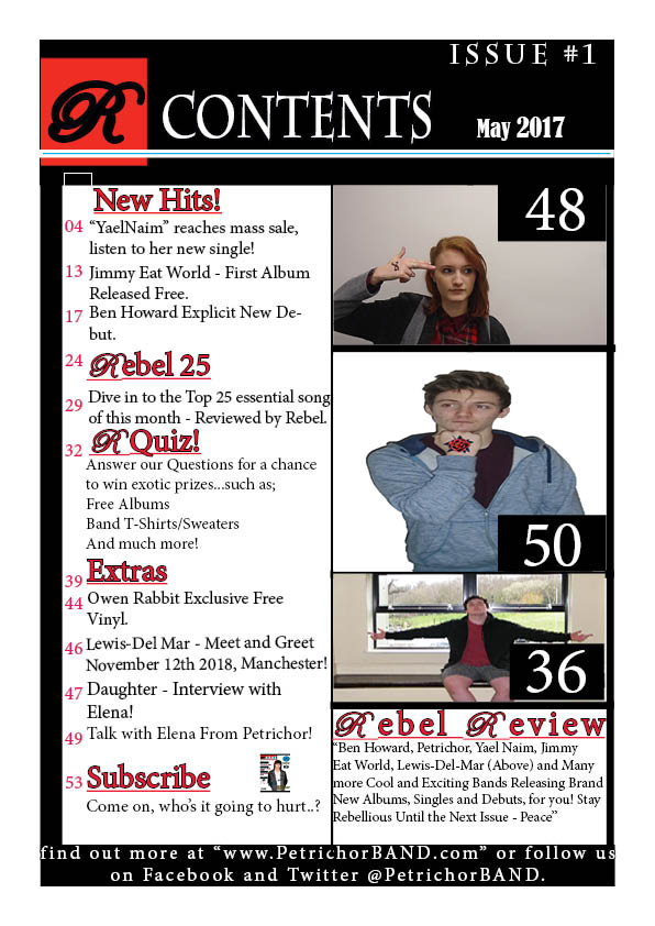 Morgan Emberson's Foundation Portfolio: Music Magazine contents page