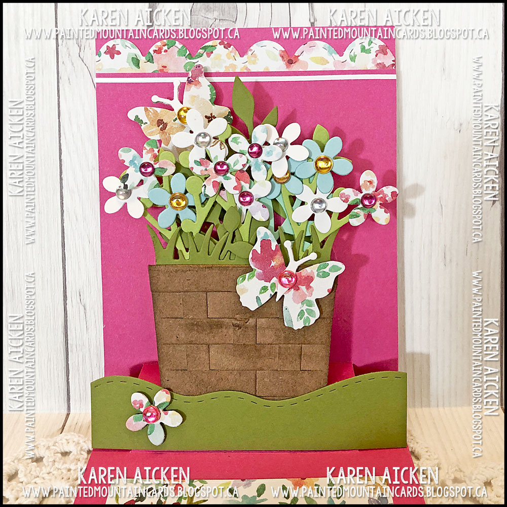Painted Mountain Cards: Mother's Day Flower Basket Pop-Up Card