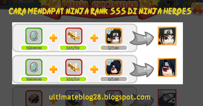 6 Cara Mendapat Ninja Rank SS di Ninja Heroes