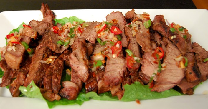 Crying Tiger Salad (Spicy) 12.50 ~ Backup Sukhothai The BBQ Plus