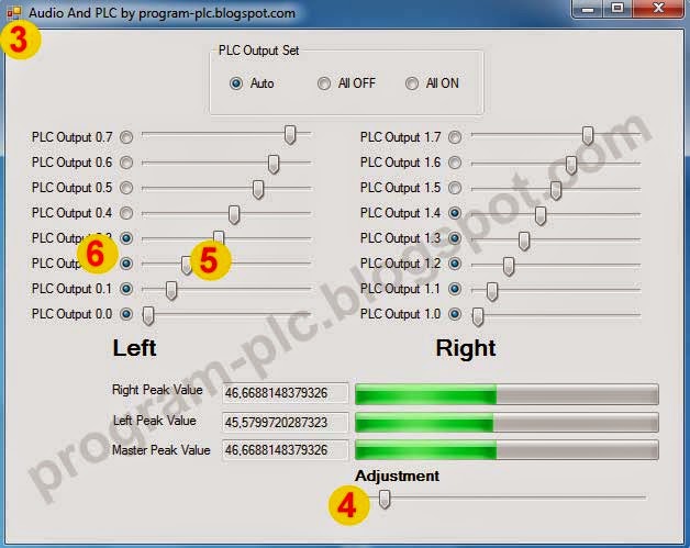 Audio (Waveform Peak) to LED Display with PLC and Visual Basic