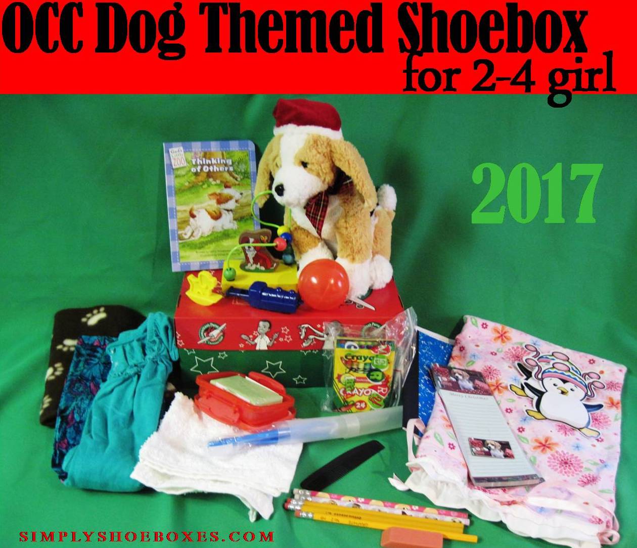 Simply Shoeboxes: 2-4 Year Old Girl's Shoebox with Large Stuffed Dog