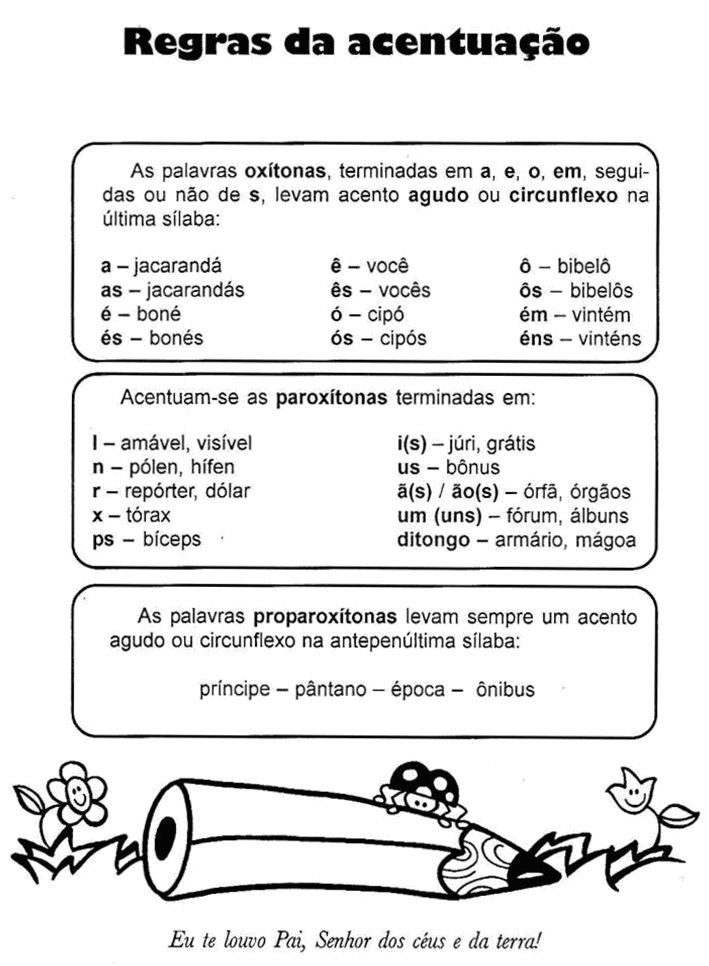 Compartilhando Ideias: regras de acentuação - oxítona, paroxítona e ...