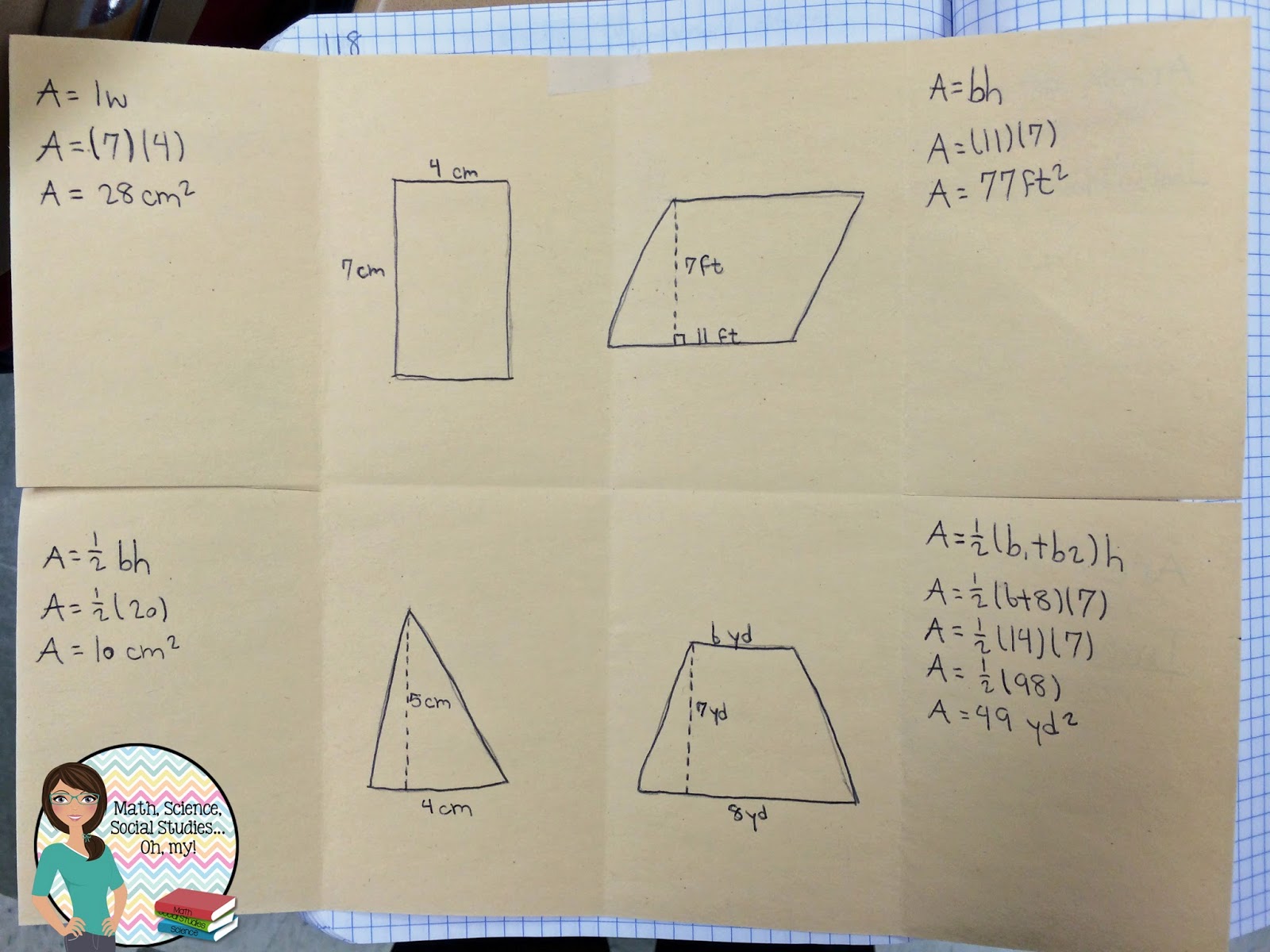 Foldable Friday: Area Formulas | Technically Speaking with Amy