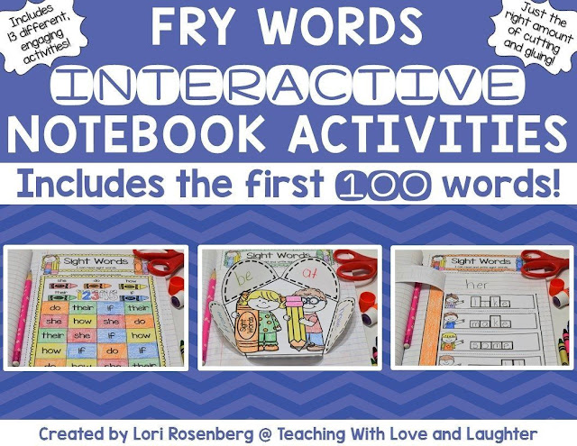 Teaching With Love and Laughter: Fry Word Interactive Notebooks {Editable}