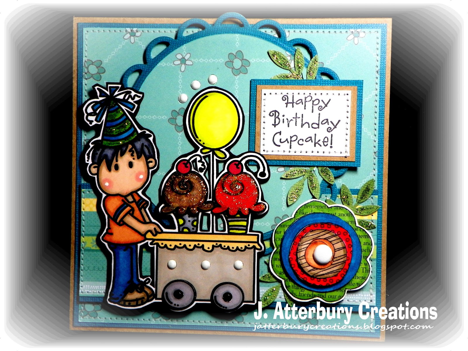 J. ATTERBURY CREATIONS: Happy Birthday Cupcake Cart Card---It's ...