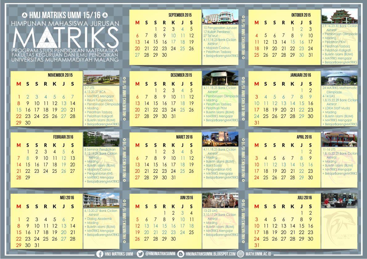 Kalender kegiatan HMJ MATRIKS UMM 15/16 ~ HMJ MATRIKS UMM