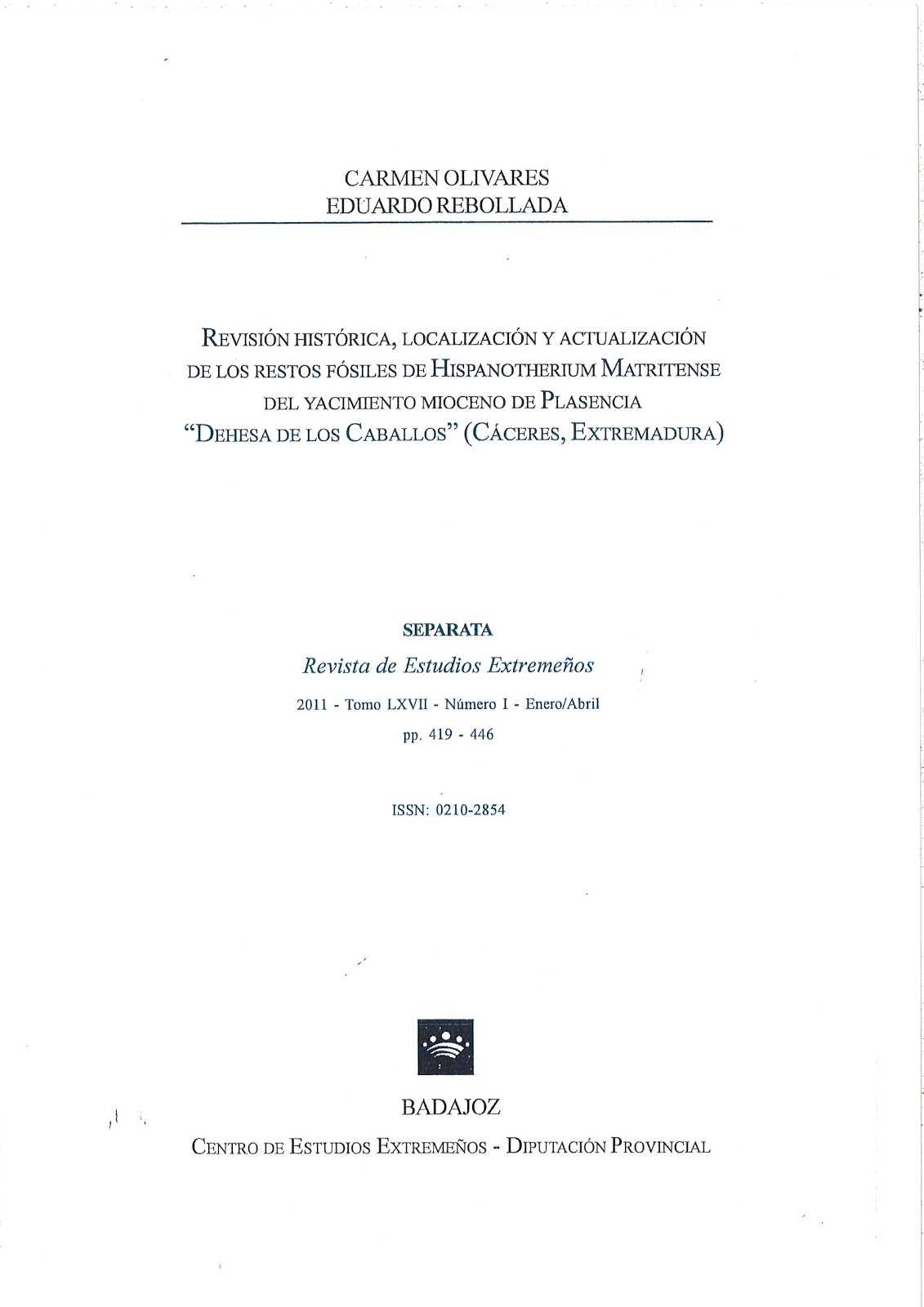 GEOLOGÍAS DE EXTREMADURA: "Revisión histórica, localización y ...