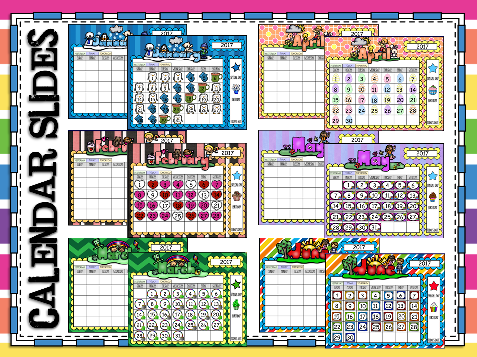 Teaching With Terhune: DIGITAL MORNING MEETING CALENDAR FOR THE SMARTBOARD