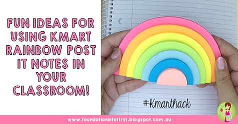 Fun ideas for using Kmart Rainbow Post It Notes in your classroom ...