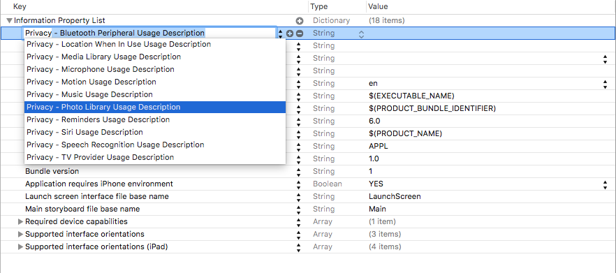 Tuntunir Programming Infoplist Must Contain An Nsphotolibraryusagedescription Key Objective C