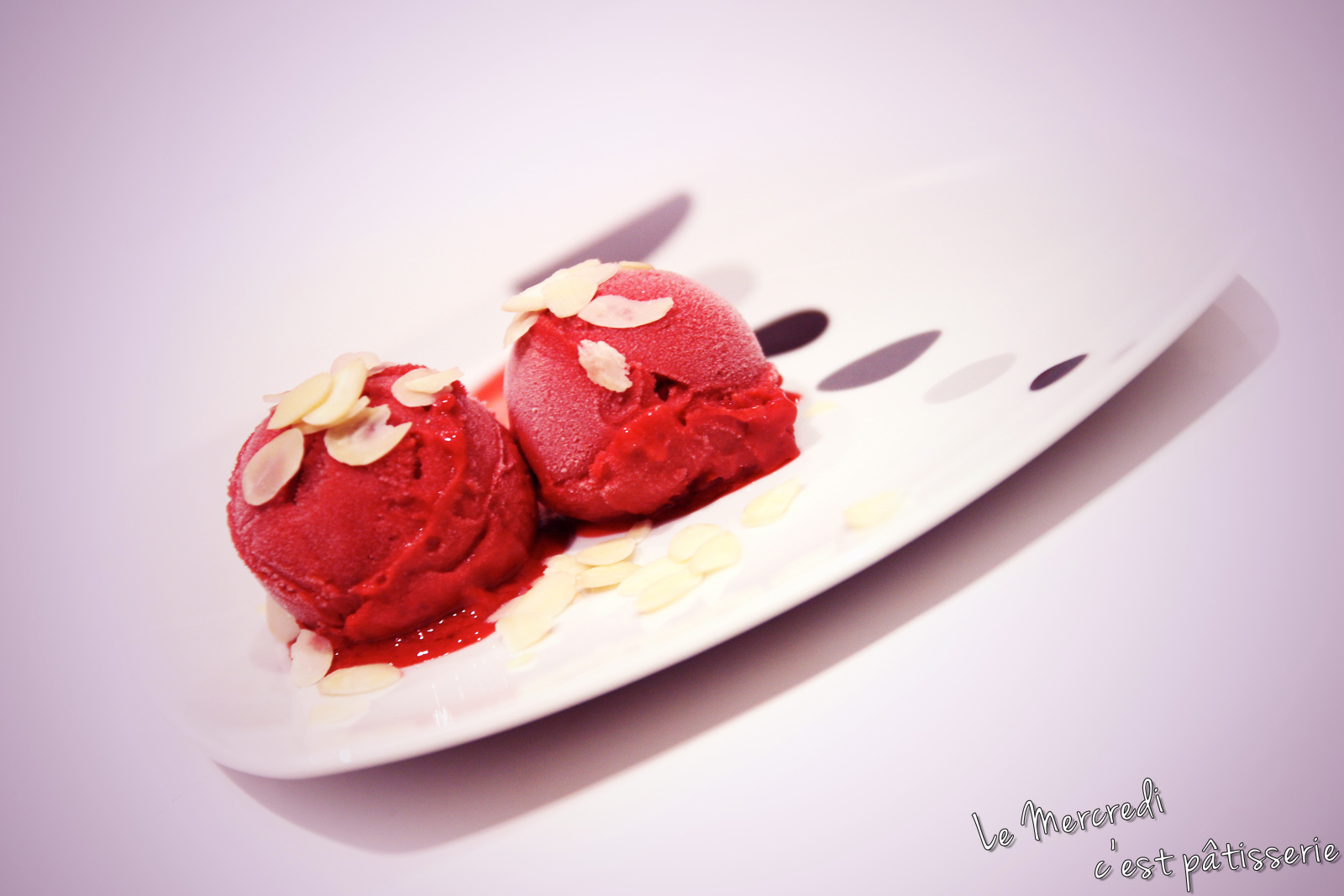 Sorbet au poivron et à la framboise