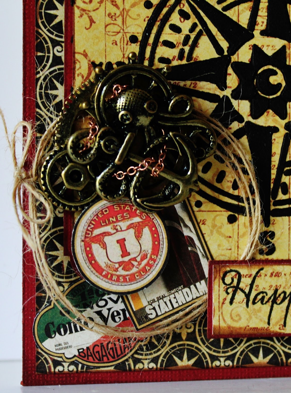 Pam Bray Designs: A Girl with Flair: Compass Birthday Card with Stampendous
