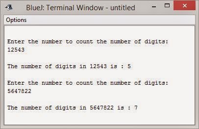 BlueJ Programming!: WAP to count the number of digits in a number using ...