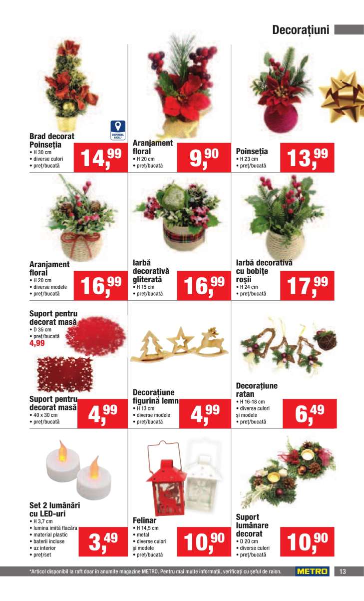 CATALOG METRO Decoratiuni de Craciun 2018. Brosura cu promotii si oferte.