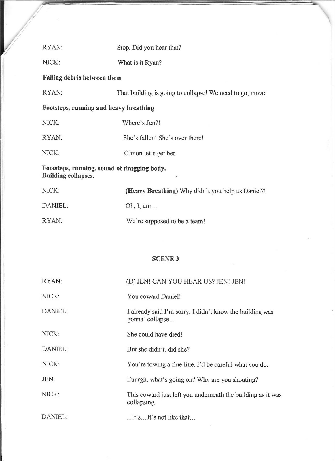 A2 Media Radio Drama: Production Log: Annotated Script - First Draft