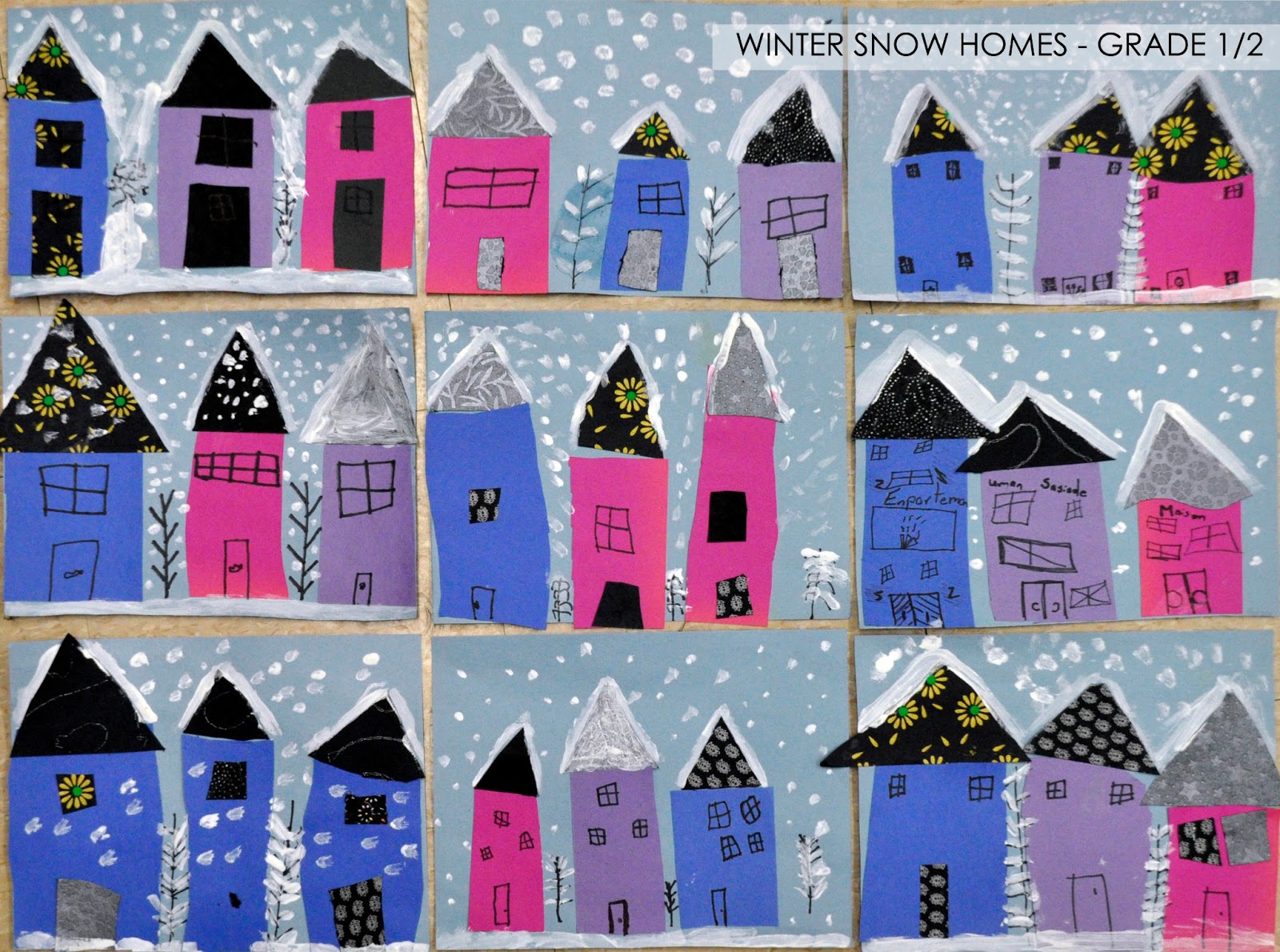 artisan des arts: Winter snow homes - grade 1/2