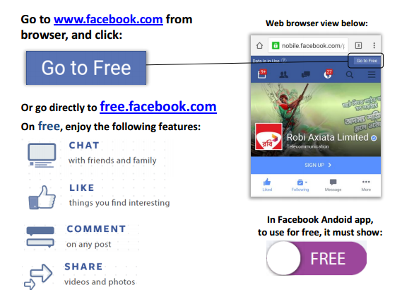 Go to free Facebook - free.facebook.com | Internet Data, Call Service ...