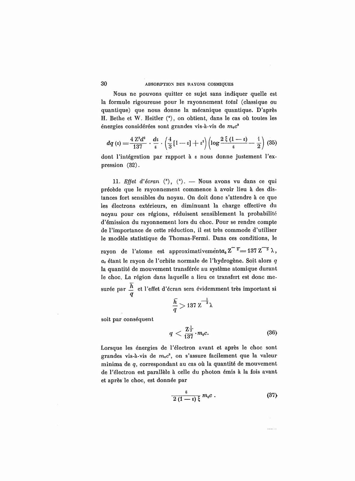 Interdisciplinarité: "Théorie du passage des rayons cosmiques à travers ...