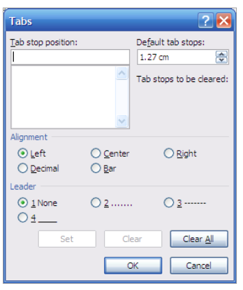 Microsoft Product Training: Microsoft Word - Formatting - Tabs