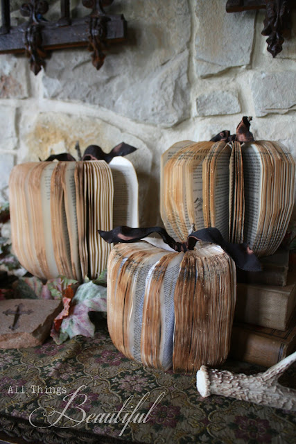 All Things Beautiful: {Book Pumpkins} Fall Vignette
