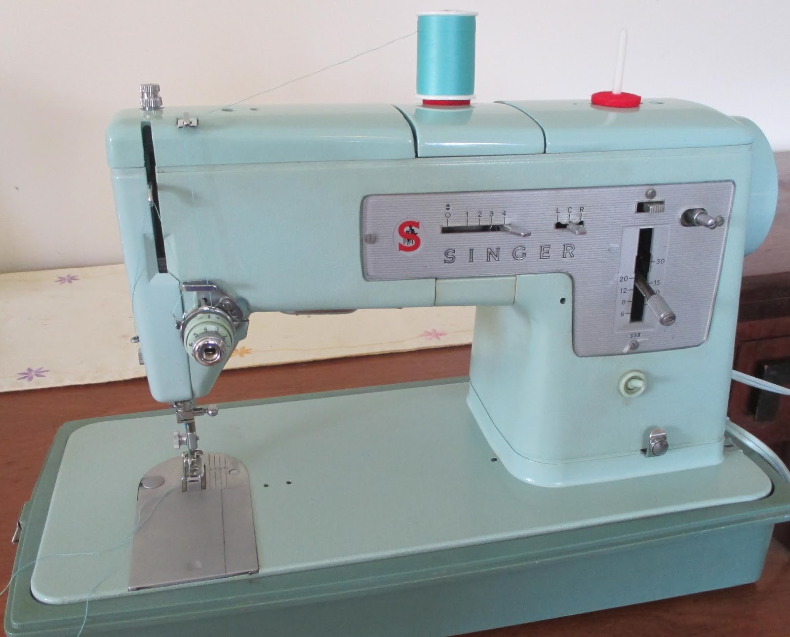 Reclaimed Stitches: Isn't She Lovely! Sky Blue Singer 338