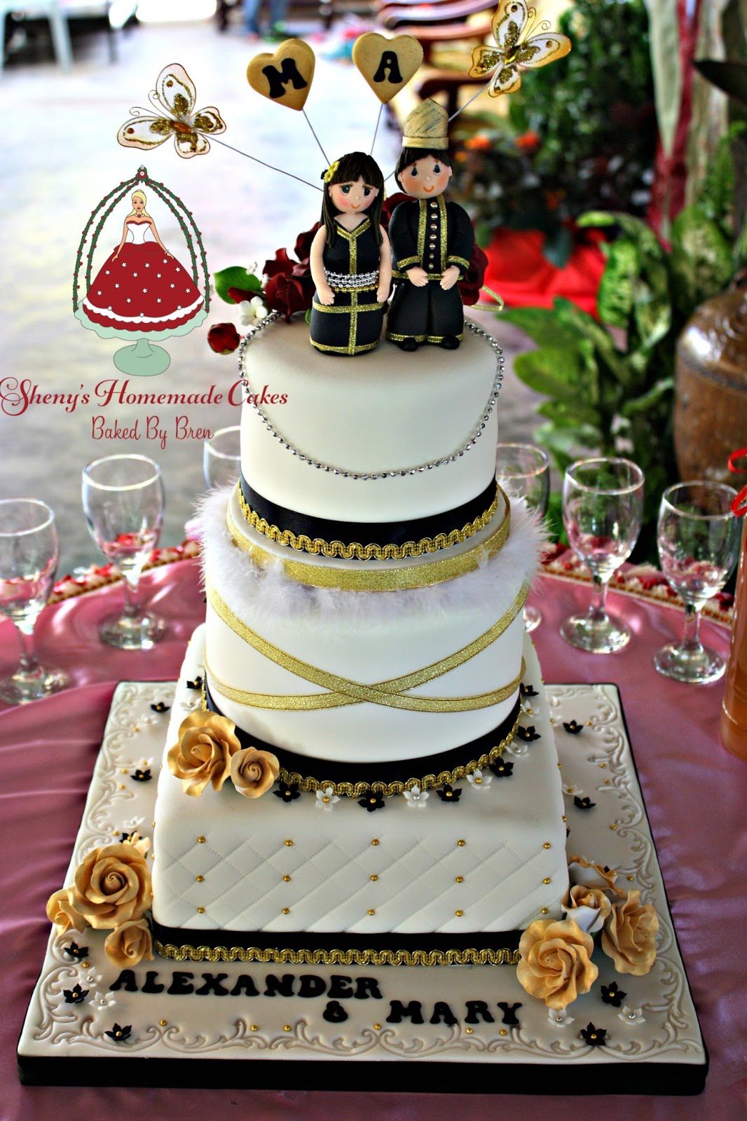 Sheny's Homemade Treats: Traditional Kadazan Theme Wedding Cake