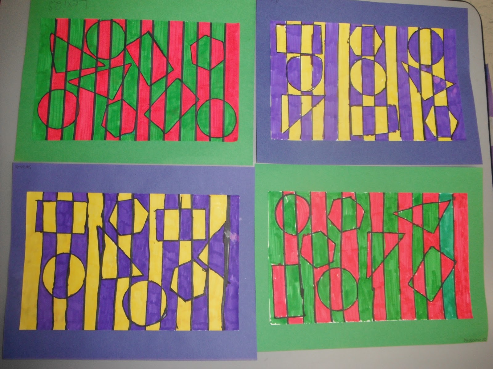Cassie's Corner: 2nd Grade Op Art - Hidden Shapes