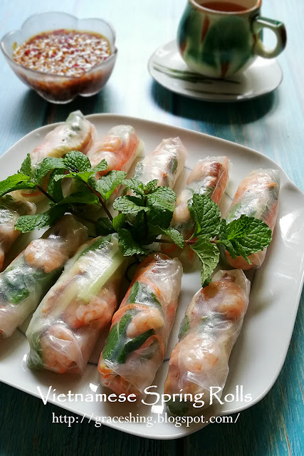 Grace's Blog 欣语心情: 越南春卷 Vietnamese Spring Rolls