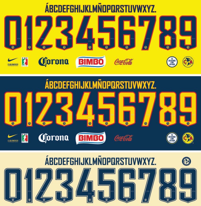 Club América 2011 2012 tipografía