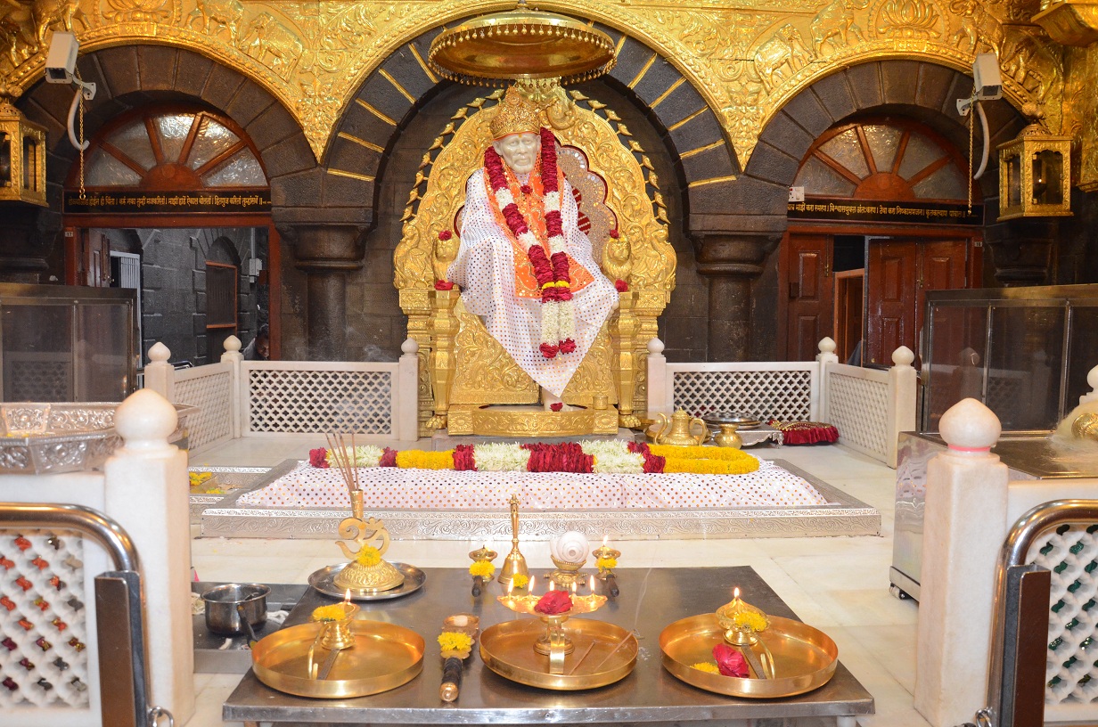 Baba as seen in Samadhi Mandir in Shirdi on 26th of June 2015 during ...
